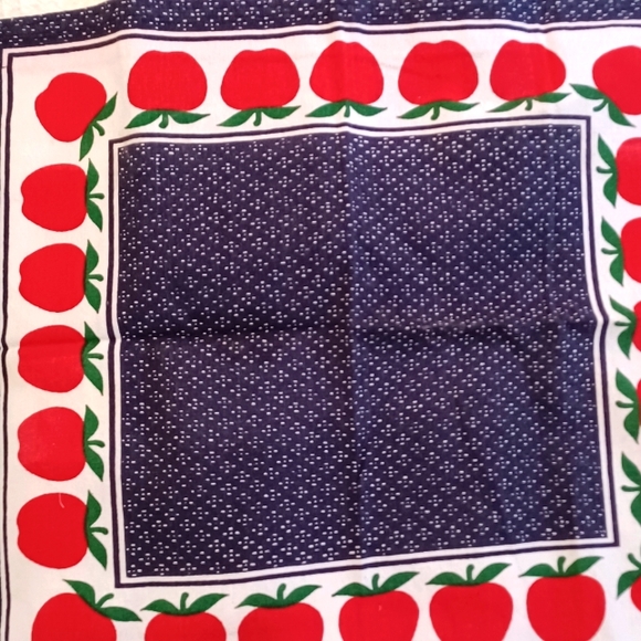 Handmade | Kitchen | Vintage Cotton Apple Print Cloth Napkins Matching ...